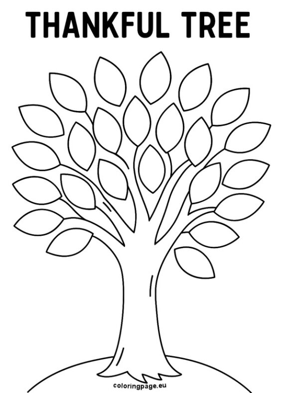 Thankful tree printable | Coloring Page