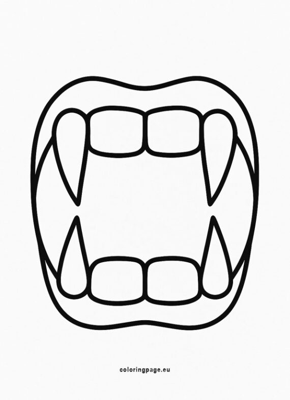 Vampire teeth template | Coloring Page