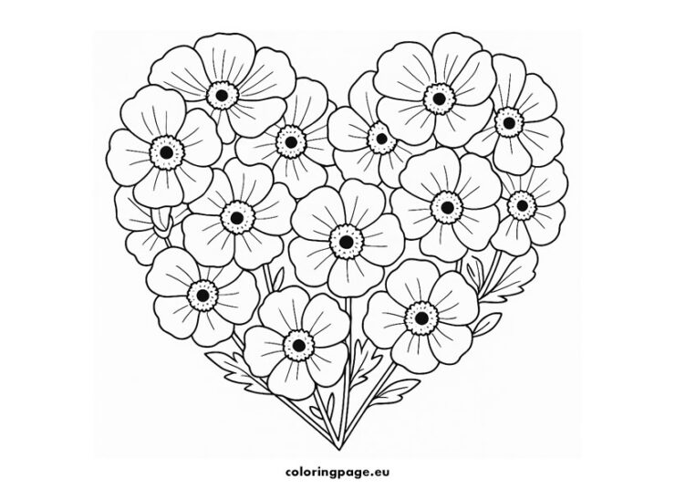 Poppy Heart | Coloring Page