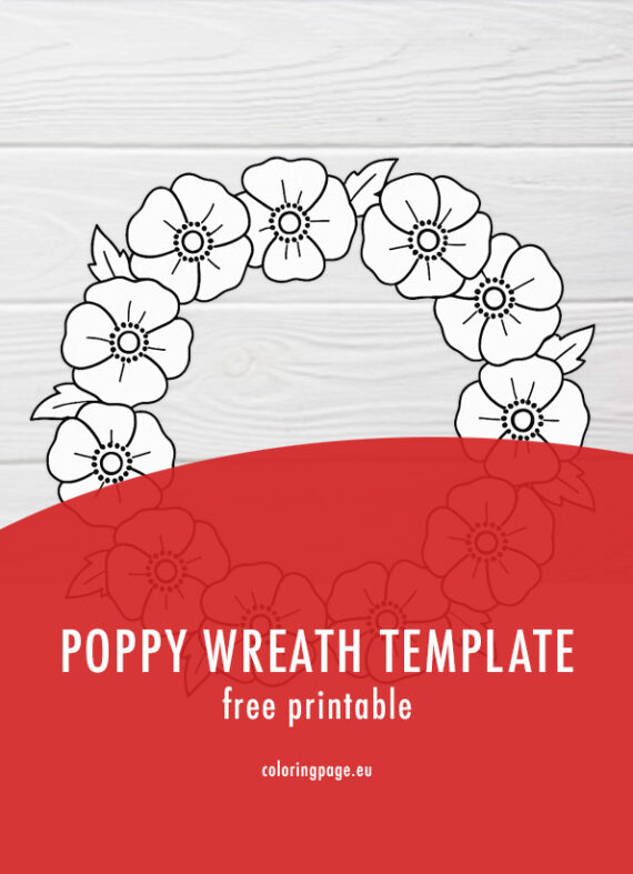 Poppy Wreath Template | Coloring Page