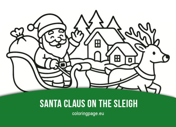 Santa Claus on the Sleigh | Coloring Page