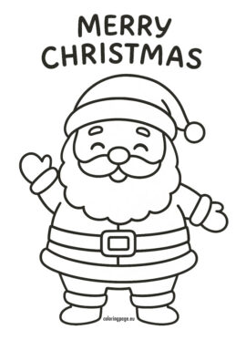 Merry Christmas Santa Drawing for Kids | Coloring Page