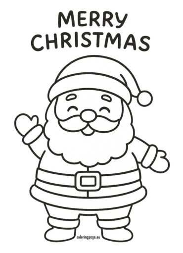 Merry Christmas Santa Drawing for Kids | Coloring Page