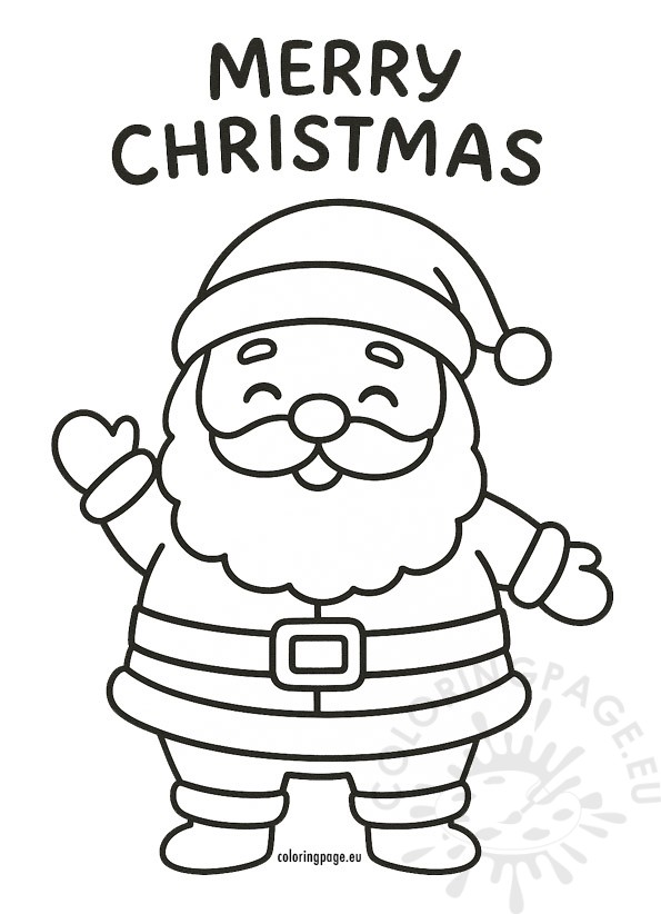 Merry Christmas Santa Drawing for Kids | Coloring Page