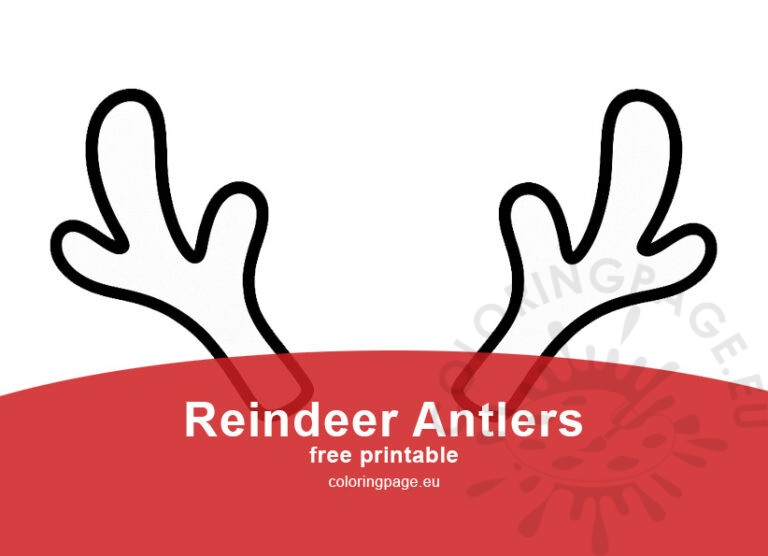 Easy Reindeer Antlers Templates for Crafts | Coloring Page