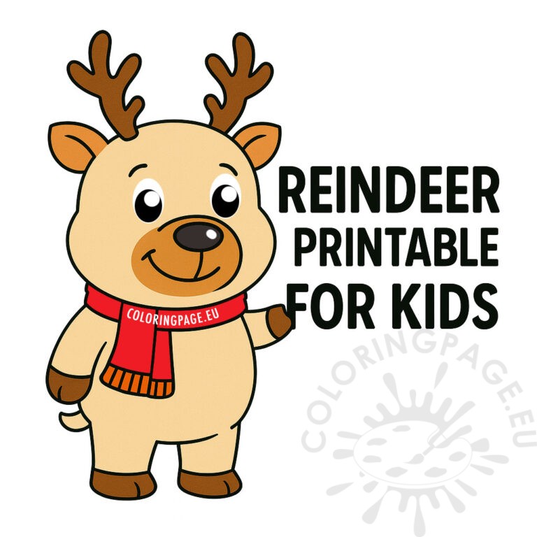 Reindeer Printables for Kids | Coloring Page