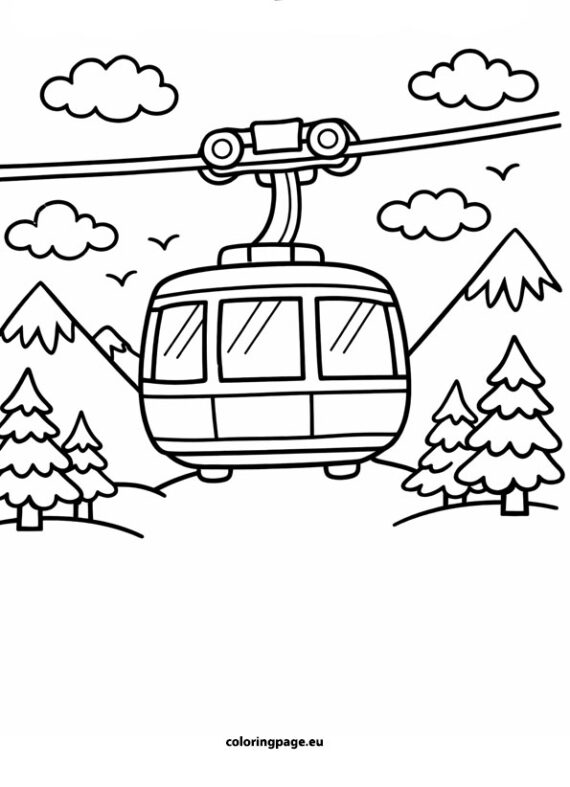 Cable car | Coloring Page
