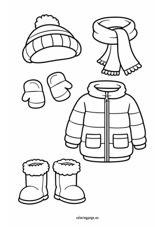 Winter clothes | Coloring Page