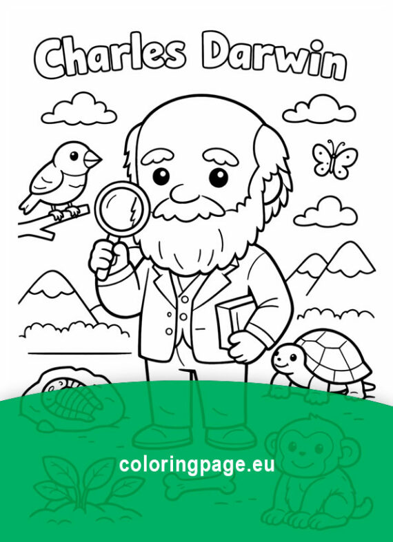 Charles Darwin | Coloring Page