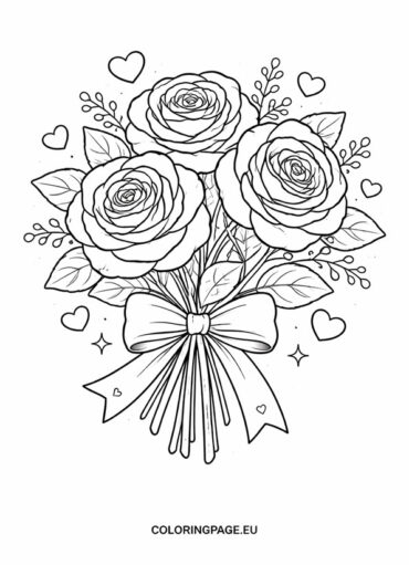Roses Valentine | Coloring Page
