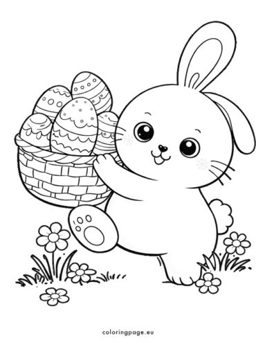 The Easter Bunny brings eggs | Coloring Page